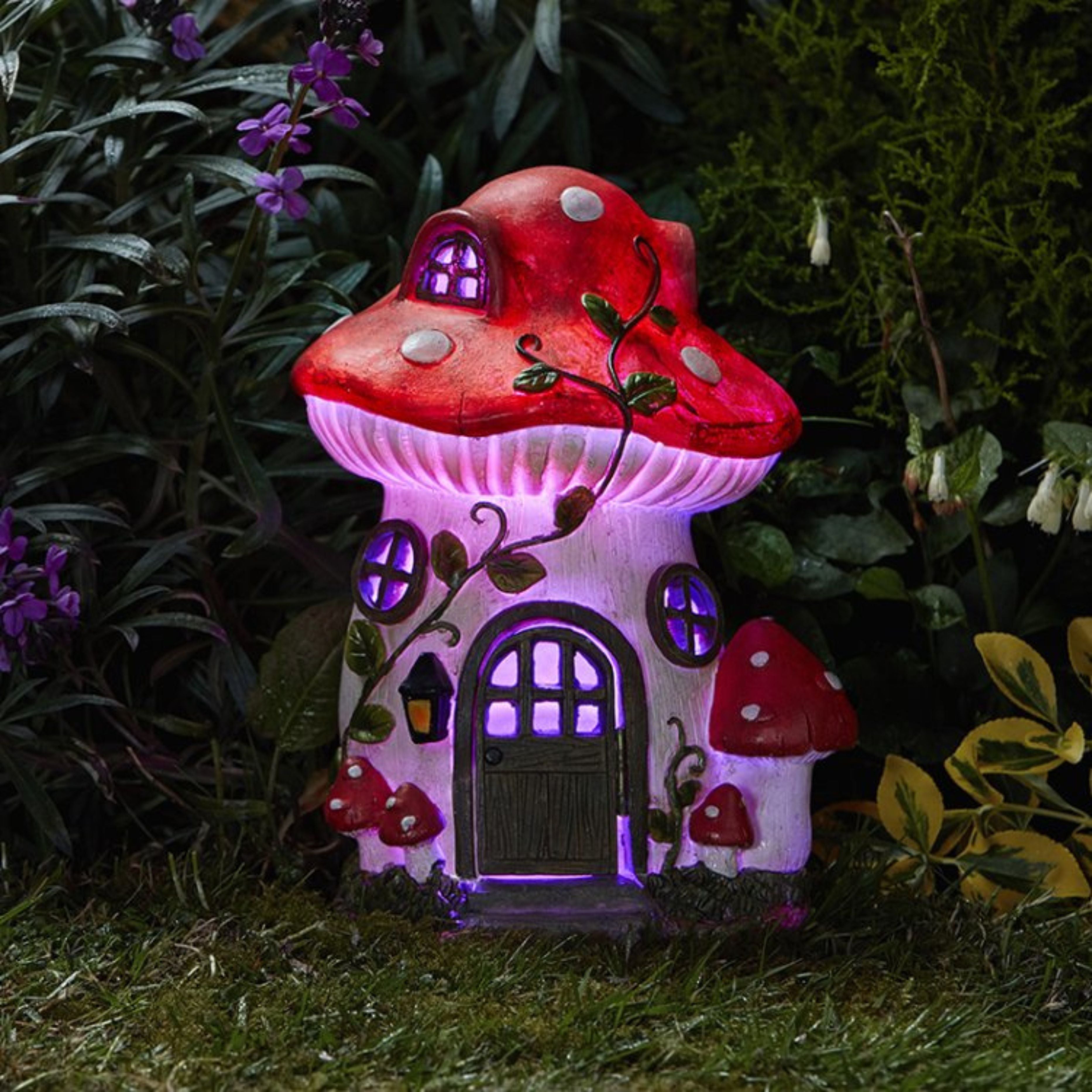 Mush Room Elvedon Solar-Powered House | Decorative Garden Light ...